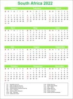 Free Printable South Africa 2022 Calendar With Holidays [PDF]