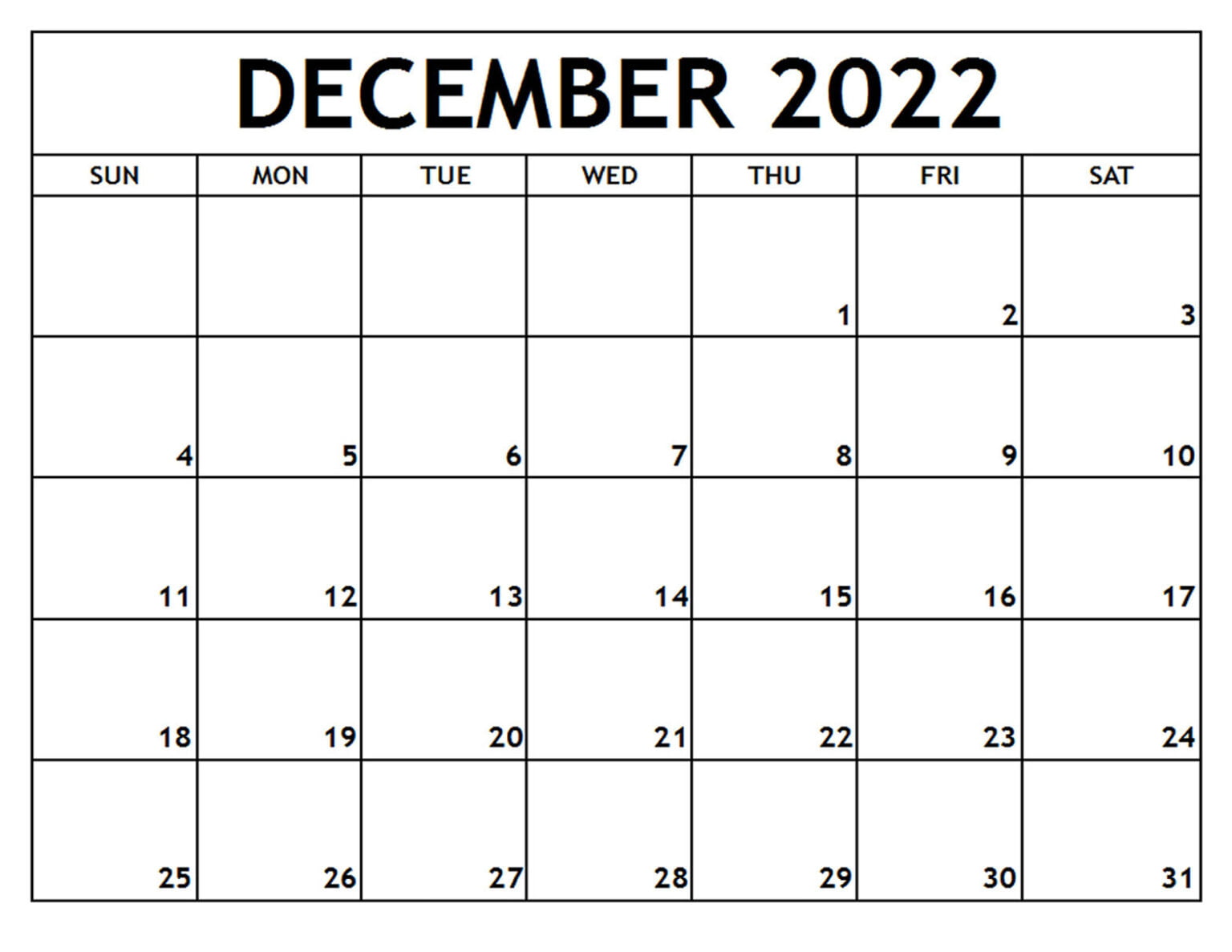 Printable Free December 2022 Calendar With Holidays [ PDF]