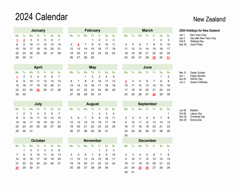 Printable Calendar 2024 New Zealand Calendar Dream Printable Calendar 2024 New Zealand Calendar Dream